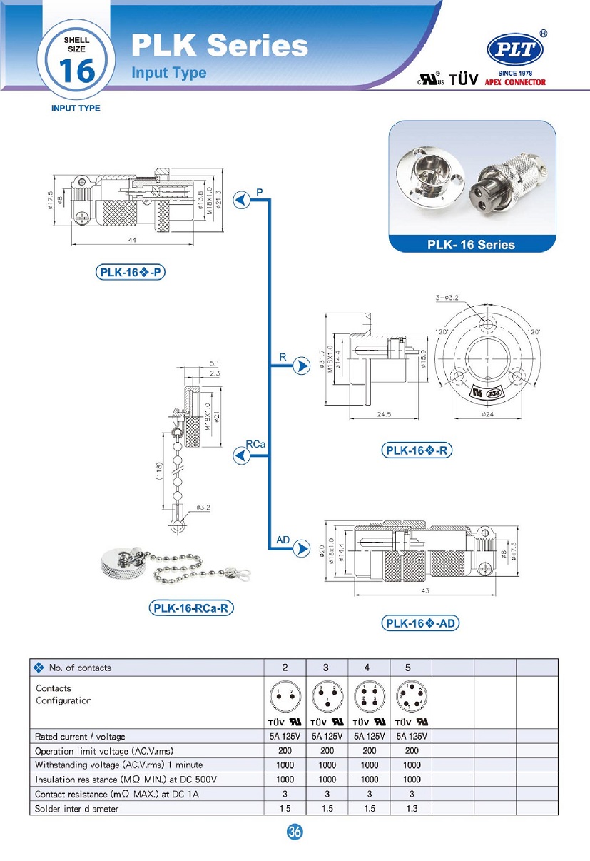 PLK-16(Input Type) - 上海冠头电子电器有限公司